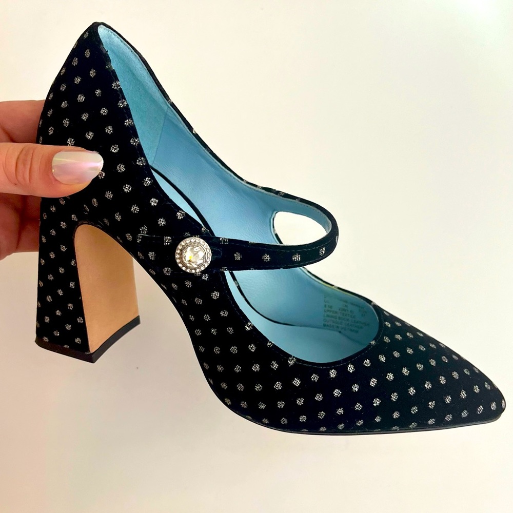 Kate Spade Maren Polka Dot Velvet Mary Jane Heels Siz… - Gem